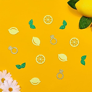 Sursurprise 200pcs Lemon Table Confetti Glitter for She Found Her Main Squeeze Lemon Bridal Shower Decorations Lemon Bachelorette Party Wedding Engagement Supplies