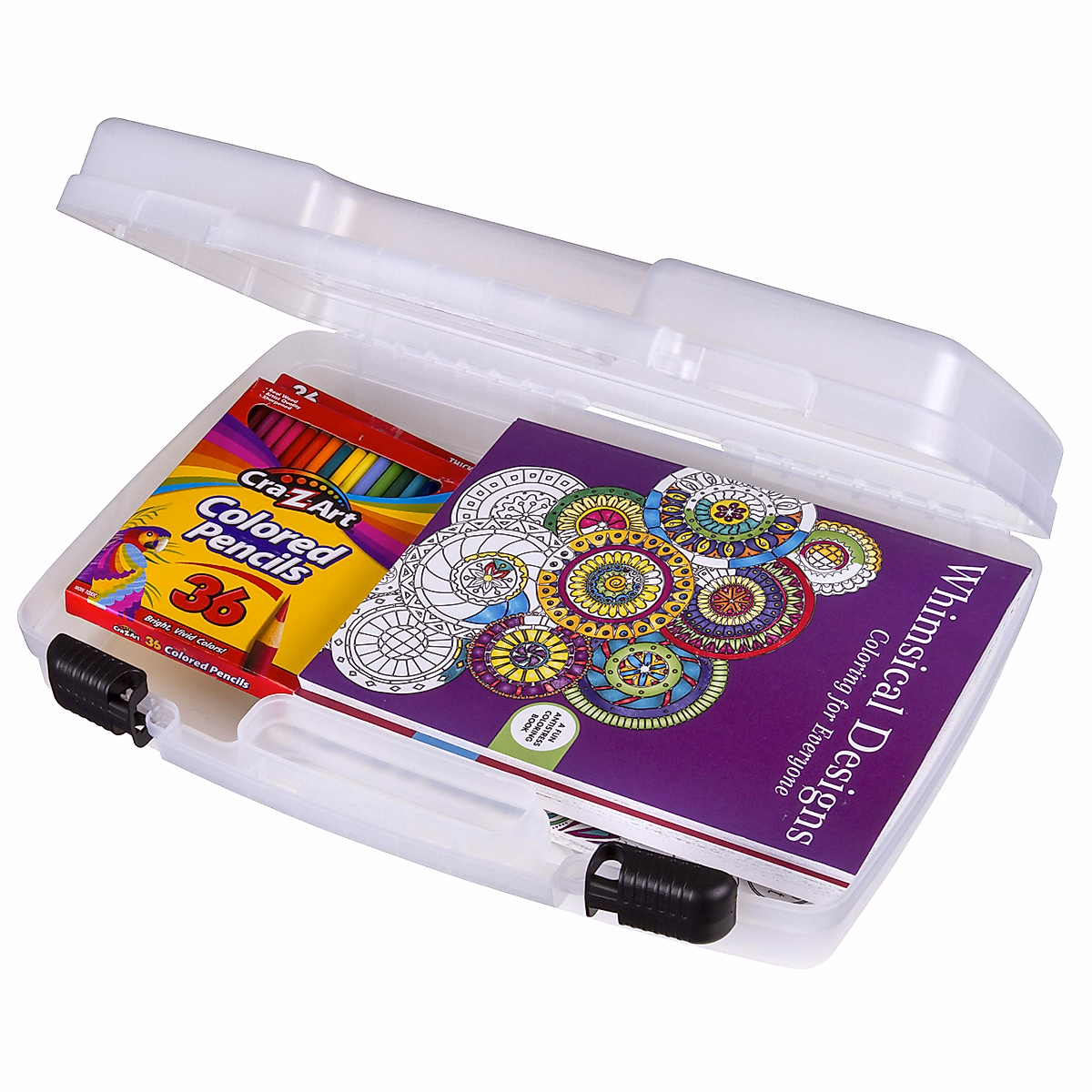 ArtBin 8017AB 17 inch Quick View Carrying Case, Portable Art & Craft Organizer with Handle, [1] Plastic Storage Case, Translucent