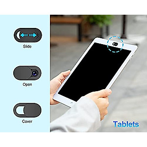 YAMXIN Laptop Camera Cover Slide 9 Pack(3 Large + 6 Small) Webcam Cover Fit Most Laptop, PC, Tablet (Black)