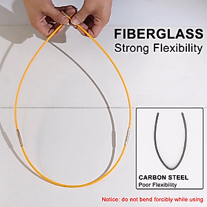 Boeray 11' Fiberglass Running Electrical Wire Cable Pulling Fish Tape Kit with 5 Different Attachments and Fish Tape Tool in a Carrying Case