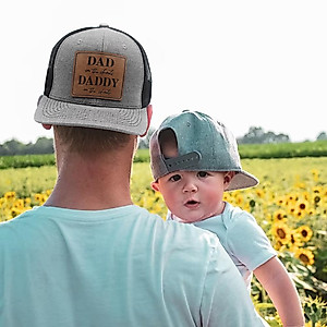 Daddy to Be Dad in The Street Daddy in The Sheets Hat Daddy Leather Patch Baseball Cap Gifts for Him Father's Day Birthday (Gray Black)