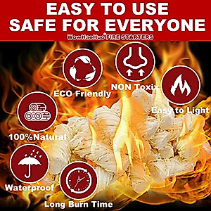 WowHaoHuo 30Pcs Fire Starters for BBQ,Campfires, Grill,Fireplace, Camping,Wooden Pellet Stove, Fire Pit,Smoker, Waterproof, Safe for Indoor/Outdoor,Natural Firestarter