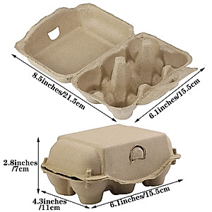 ADXCO 24 Pack Paper Egg Cartons Easter Reusable Egg Storage Natural Pulp Egg Cartons for Chicken Eggs Bulk Blank Egg Container Holds 6 Eggs For Storing Fresh Pasture Raised Eggs