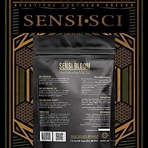 SENSI BLOOM - Premium Flower and Bloom Fertilizer, Craft Organic Dry Fertilizer and Soil Amendment, Enhance Growth, Plant Vigor, Bud Size and Terpenes Perfect NPK Universal Garden Nutrient for ALL Plants