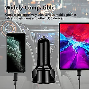 Car Charger Adapter,4 Ports USB Fast Car Charger QC3.0/PD20W/Type-c/2.1A, Smart Shunt Car Phone Charger Compatible iPhone 14 13 12 Pro Max/All Smart Phones (Black)