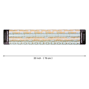 WRAPAHOLIC Wedding Theme Wrapping Paper Roll - Diamond Ring and Floral Design Printed on Pearlized Paper, Perfect for Celebration, Party Present Packing - 4 Rolls - 30 inch X 120 inch Per Roll