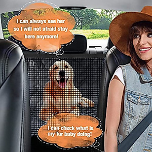 PETICON Dog Car Seat Cover for Back Seat, 100% Waterproof Dog Seat Cover for Cars with Mesh Window, Scratchproof Back Seat Cover for Dogs, Nonslip Dog Hammock for Cars, Trucks, SUVs, Jeeps, Black