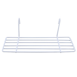 Yaegoo 8 Pack Grid Wall Shelves, White Wire Straight Shelf with Hook, Hanging Shelf for Wall Grid Panel, Wall Organizer for Home Supplies, 9.8" L x 3.9" D