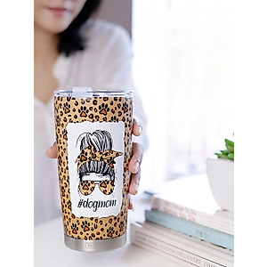 365FURY Aunt Gifts - Auntie Gifts From Niece or Nephew - Mother Day, Birthday Gifts For Aunt - Dog Mom Gifts For Women Dog Owner Travel Coffee Mug Tumbler With Lid Straw - 20oz