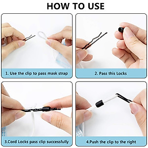 OCEANTREE Cord Locks for Mask, Elastic Adjuster Silicone Cord Stopper No Slip Earloop Toggles for Drawstring Buckle Clasp