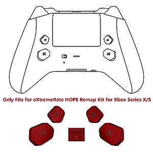 Scarlet Red Replacement Redesigned K1 K2 K3 K4 Back Buttons Paddles & Toggle Switch for Xbox Series X/S Controller eXtremerate Hope Remap Kit - Controller & Hope Remap Board NOT Included