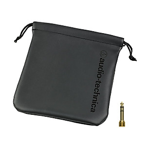 Audio-Technica ATH-M50X Studio Headphones Bundle with Knox Gear Wooden Stand and Protective Case (3 Items)