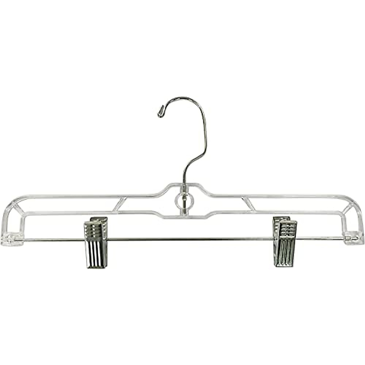 Jeronic 12 Pack Slack Pant Hangers Skirt Hangers with Clips, Clear