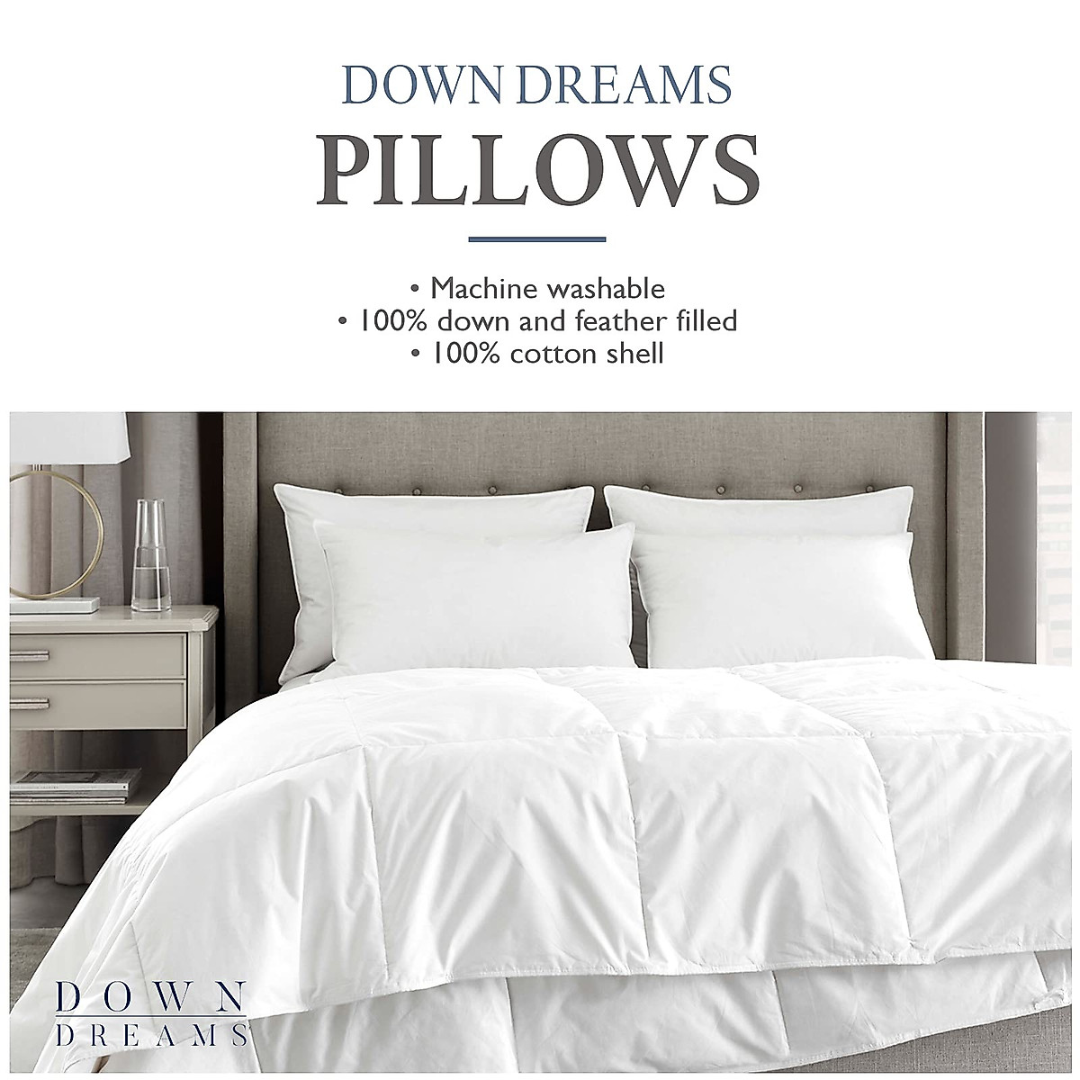 Down Dreams Manchester Mills Classic Pillows - Queen/Firm Support 2-Pack