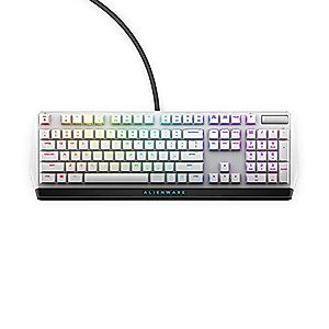 New Alienware Low-Profile RGB Gaming Keyboard AW510K Light, Alienfx Per Key RGB Lighting, Media Controls and USB Passthrough, Cherry MX Low Profile Red Switches, Lunar light