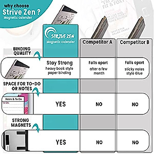 2023 2024 Refrigerator Calendar by StriveZen, Magnetic, Monthly, January 2023 -December 2024, Strong Magnets for Fridge, 10x10 Inch, Academic, Teacher Busy Mom. Home-Office, Minimalist, 24 months