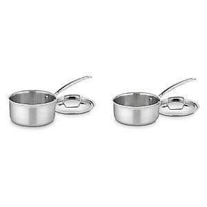 Cuisinart MultiClad Pro Stainless Steel 2-Quart Saucepan with Cover & MultiClad Pro Stainless Steel 1-1/2-Quart Saucepan with Cover