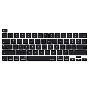 MOSISO Keyboard Cover Compatible with MacBook Pro 13 inch M2 2023, 2022, 2021 2020 M1 A2338 A2289 A2251&Compatible with MacBook Pro 16 2020 2019 A2141 Touch ID,Protective Silicone Skin, Black