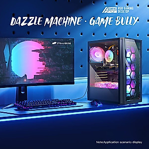 STGAubron Gaming Desktop PC,Intel Core i7 3.4G up to 3.9G,GeForce RTX 2060 Super 8G GDDR6,32G,1TB SSD,WiFi,BT 5.0,RGB Keybaord,RGB Mouse Pad,RGB BT Sound Bar,RGB Bluetooth Headset Mic,W10H64