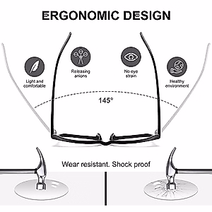 ZEHEXA Reading Glasses for Women Blue Light Blocking Glasses Filter UV Round Lightweight Readers Glasses for Women and Men Reader 0.05