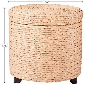 Oriental Furniture Rush Grass Storage Footstool - Natural