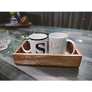 Antique Handmade Mango Wood Guest Towel Holder Vanity Tray Bathroom Accessory Trays Brown 10 x 6 inches