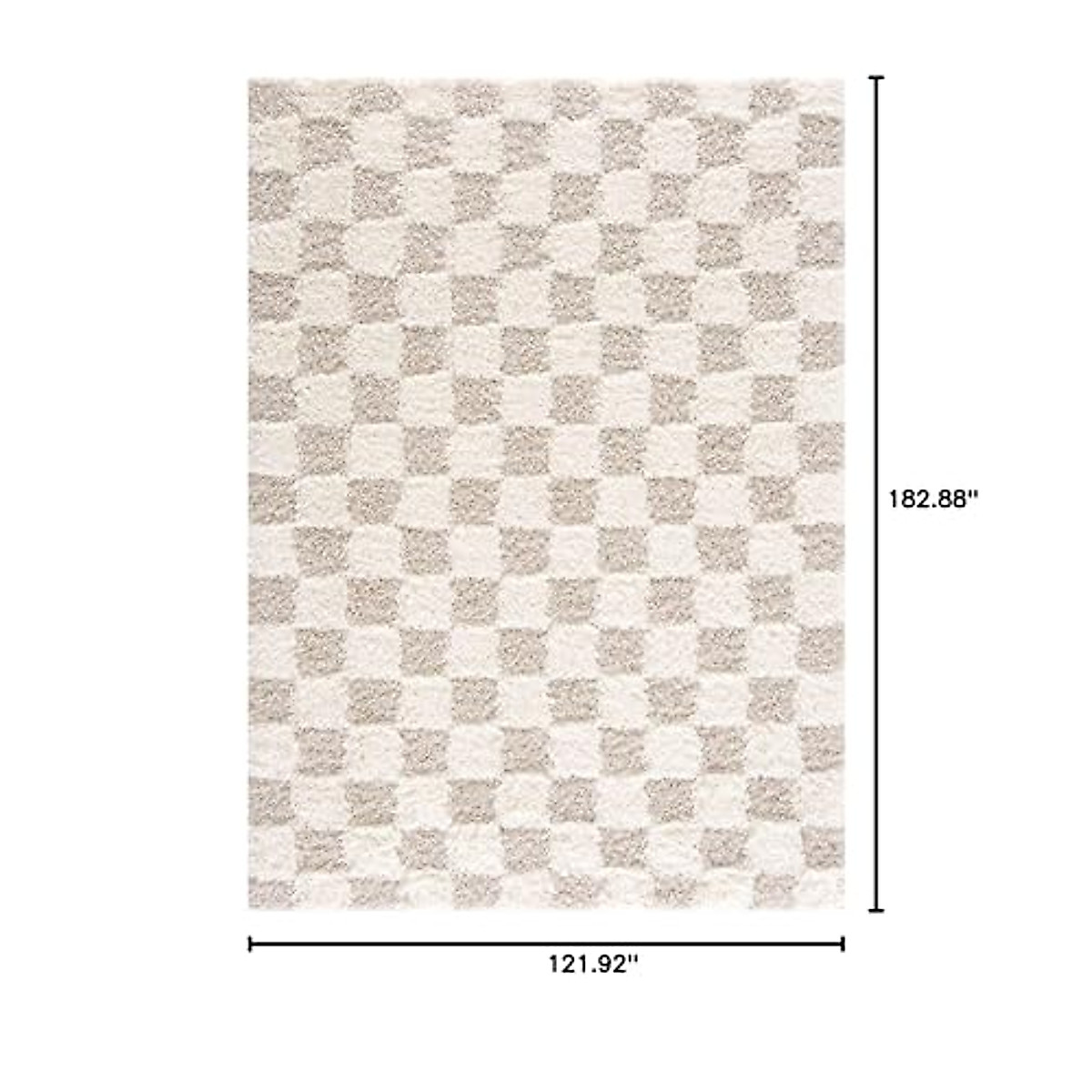 Hauteloom Etiler Living Room, Bedroom Area Rug - Contemporary - Plush Pile - Cream,Light Beige - 4' x 6'