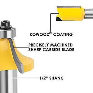 KOWOOD Router Bits Set of 12 Pieces 1/2 Inch Woodwork Tools for Beginners…