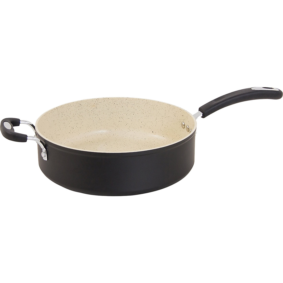 Ozeri All-In- One Stone Saucepan and Cooking Pot 100% APEO, GenX, PFBS, PFOS, PFOA, NMP and NEP-Free German-Made Coating, 5 L (5.3 Quart), Lava Black