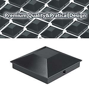 Eapele 4X4(3.5in x 3.5in) Wood Fence Post Caps, PP Plastic Water-Proof UV-Proof, Keep Post from Cracking and Rotting (24pcs, Black）