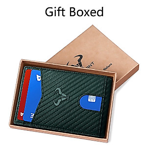 BULLIANT Slim Wallet Men, Leather Wallet Front Pocket Card Holders for Gift Men 3"X4.3"