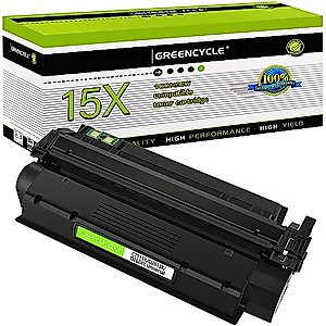 greencycle 1 PK Black Toner Cartridge Replacement Compatible for HP 15X C7115X Work with Laserjet 1000 1200 1220 3300 3310 3320 3330 3380 Series Printer