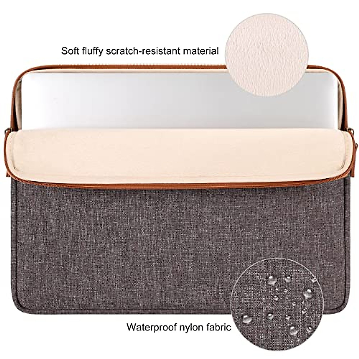 DOMISO 15.6 inch Laptop Sleeve Case Water Resistant Shockproof Protective Computer Bag for 15.6" Notebook/Lenovo IdeaPad ThinkPad/HP Pavilion 15 Envy 15/Dell XPS 15/Asus/Acer, Brown