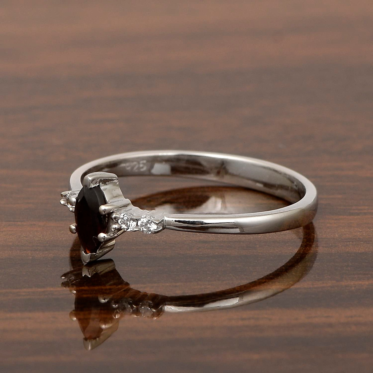 925 Sterling Silver 0.20 Ctw Marquise Natural Choice Gemstone Women Ring Everyday Wear (Garnet, 8)