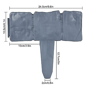 Acrux7 20 Pack Garden Edging Border, Plastic Garden Lawn Edging, DIY Grey Stone Effect Edging Plant Border, Garden Edging Flower Bed Edging for Walkways Landscape Garden Patio Lawn