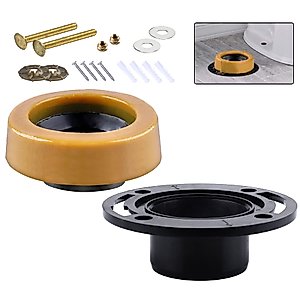 boeemi Toilet Flanges and Wax Rings for Toilets with Extended Flanges and Extra Thick Wax Rings for Floor Exit Toilets New Installation or Reinstallation 4" Waste Line for Plumbing Below Floor