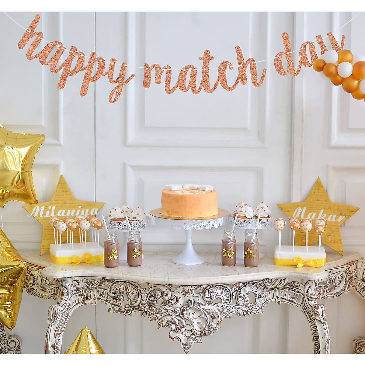 Happy Match Day Banner, 2024 Match Day Party Decorations, Doctor Matche Day Bunting Banner, Medical School Graduation Supply Rose Gold Glitter