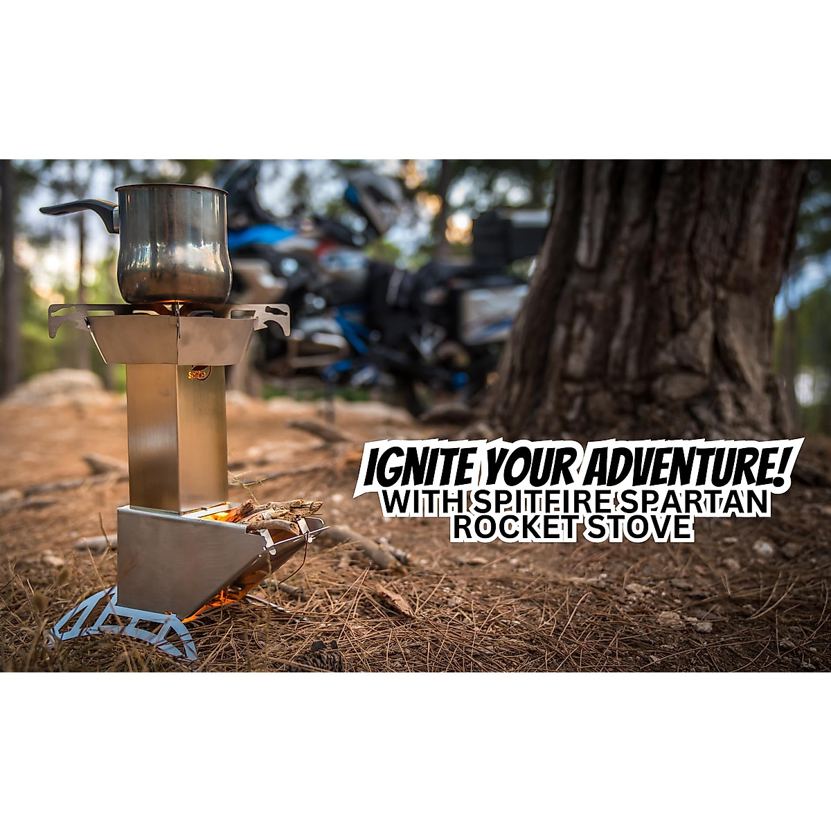 Spitfire Rocket Stove - Spartan Light Rocket Stove Wood Burning Portable Stove w/Travel Case, Collapsible Backpacking Wood Stove, Camp Rocket Stove, Outdoor cooking stove Estufa De Leña Para Cocinar