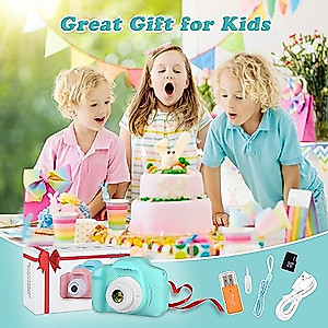 Zeacool Kids Camera,HD Digital Video Camera,Childrens Toys for 3 4 5 6 7 8 9 Year Old Boys/Girls,Selfie Camera for Kids,Christmas Birthday Gifts with 32GB SD Card (Green)