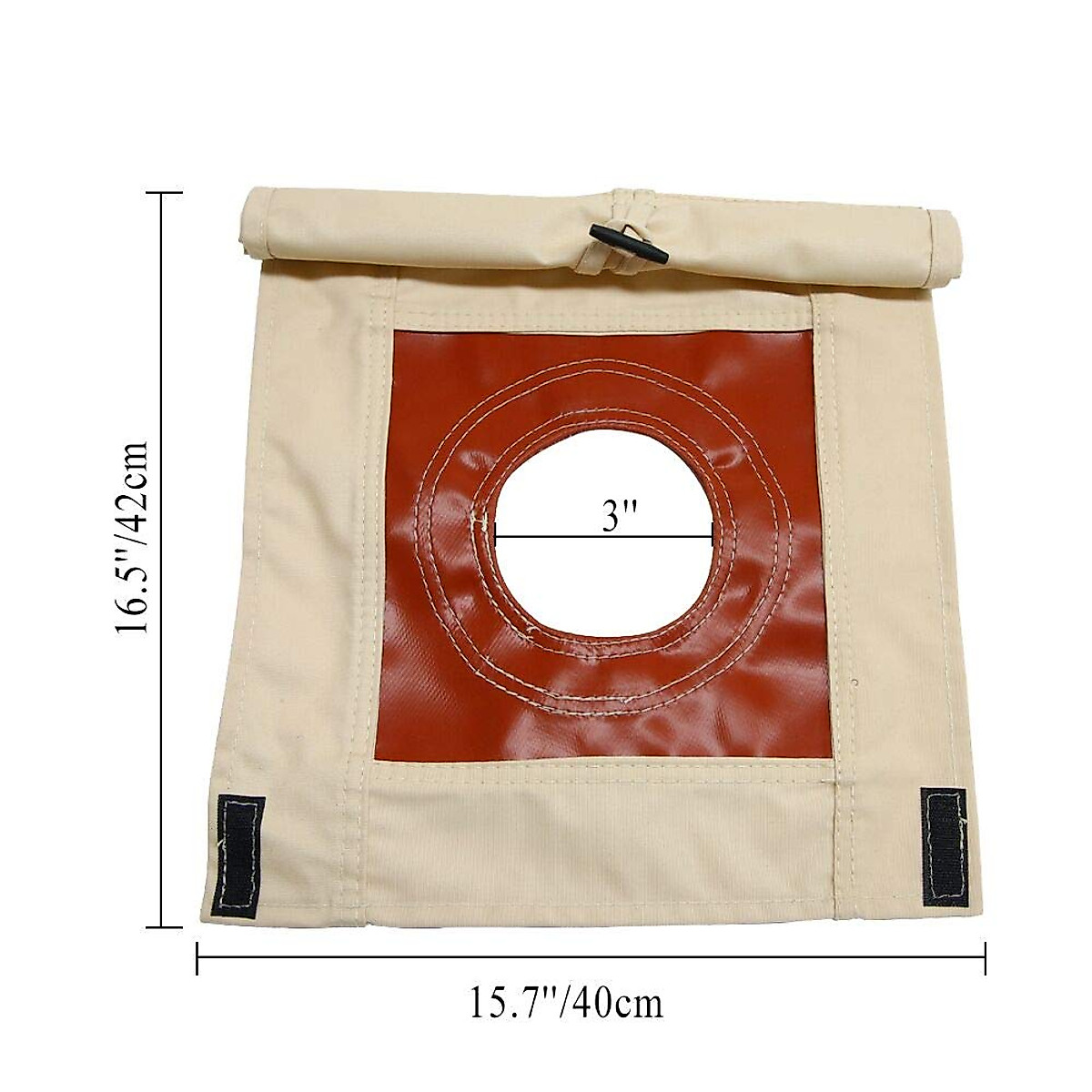 UNISTRENGH 3 Inch Fire-Resistant Stove Jack Hole Accessory with Flap Covered for 4 Seasons Cotton Canvas Camping Bell Tent