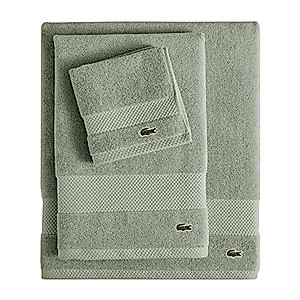 Lacoste Heritage Supima Cotton Hand Towel, Aloe, 16" x 30"