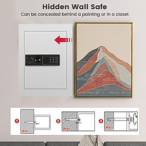 ReunionG Electronic Wall Safe Security Box, 83 CF Built-in Wall Electronic Flat Security Safety Cabinet, Large Jewelry Security-Paragon Lock & Safe