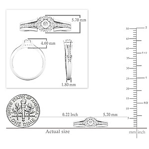 Dazzlingrock Collection 0.25 Carat (ctw) Round Diamond Women Split Shank Promise Engagement Ring 1/4 CT, Sterling Silver, Size 6