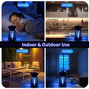 NOBUZZ Bug Zapper Outdoor Indoor, 4200V 18W Electric Mosquito Zapper, Fly Traps, Fly Zapper, IPX6 Waterproof Mosquito Killer for Home Patio Office Courtyard