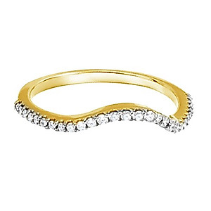 0.2 Ct Round Shape White Diamond Engagement Wedding Ring In 14K Solid Yellow Gold, Ring size-9.5
