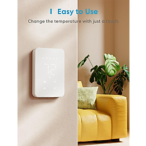 Meross Smart Thermostat for Electric Baseboard & Smart Wi-Fi Temperature Controller Thermostat 15A, Works with Apple Home, Alexa, Google Home, SmartTings with Voice& Remote Control, Power Monitor
