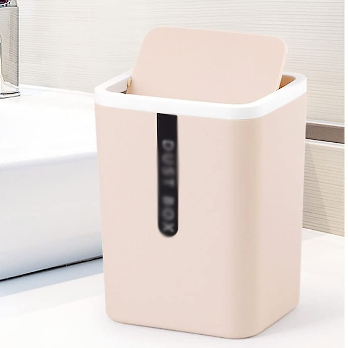 FEER Creative Mini Small Waste Bin Desktop Garbage Basket Home Table Plastic Office Supplies Trash Can Dustbin Sundries Barrel Box (Color : A, Size : 12.4 * 10.8 * 16cm)