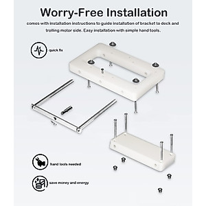 rta-54 for Minn Kota Quick Release Bracket 1854054 Fit for Riptide Electric Steer Trolling Motor Composite Quick Release Motor Mount, White