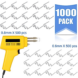 1000 Pieces Hot Staples Welding Rods Bumper Repair Welding Wire for Repair Machine Car Bumpers Dashboards Lamp Holders Plastics Rings Daily Plastics Supplies 0.8 0.6 mm (Wave Shape)