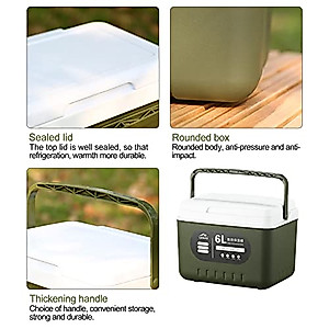 LAFANDE Compact Ice Coolers | 6 QT Portable High-Capacity Cooler Molded Lunch Box Cooler,Ice Box for Camping, Fishing, Hunting, BBQs & Outdoor Activities
